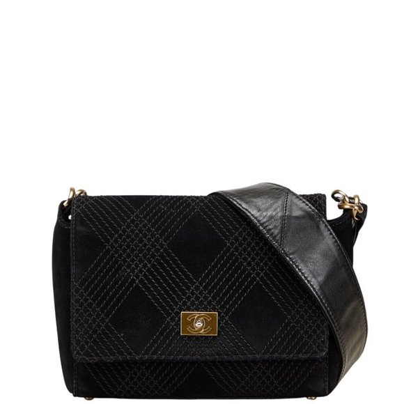 CHANEL | Bags | Chanel Wild Stitch Coco Mark Shoulder Bag In Black ...